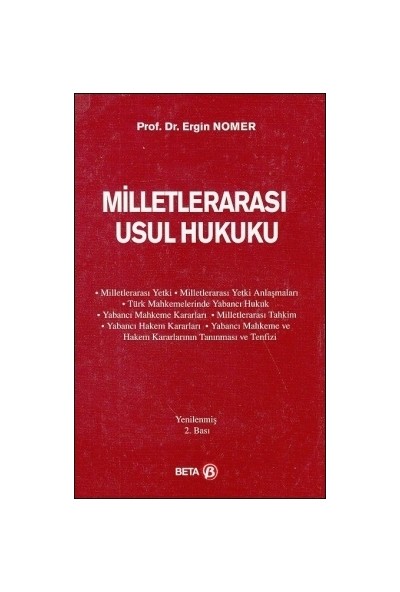 Milletlerarası Usul Hukuku - Ergin Nomer Milletlerarası Usul Hukuku - Ergin Nomer