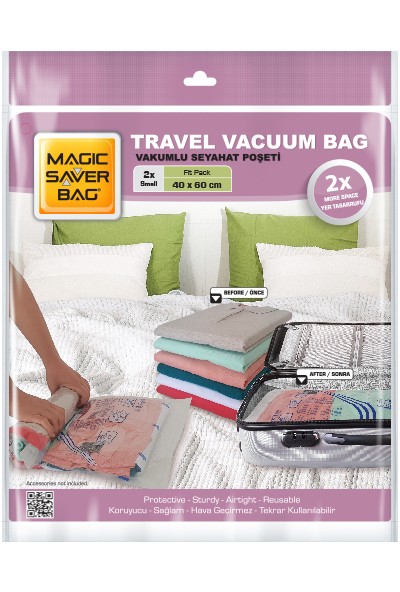 Magic Saver Bag 2'li Seyahat Vakumlu Poşet Seti (S) Magic Saver Bag 2'li Seyahat Vakumlu Poşet Seti (S)