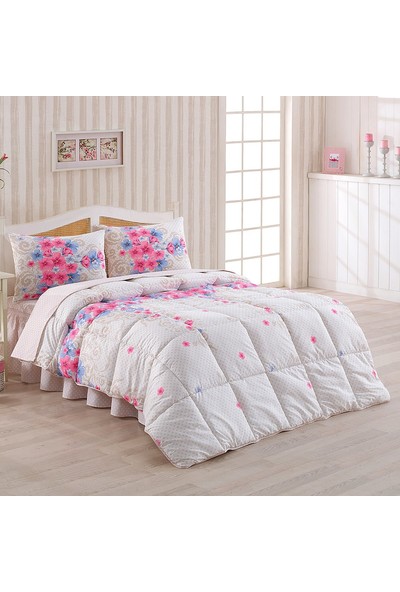 Kristal Beren Pembe Çift Kişilik Uyku Seti Pembe
