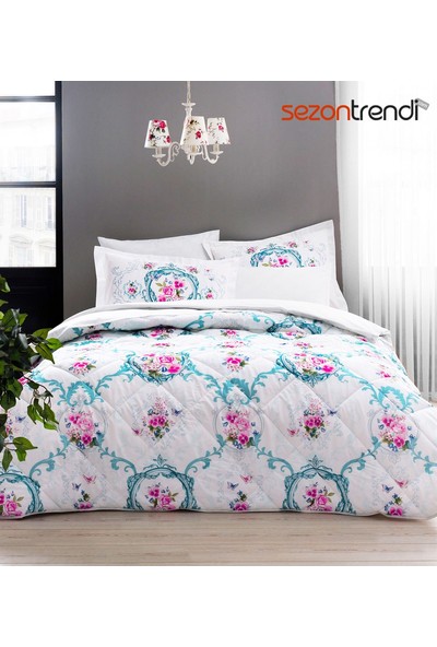 Taç Selina Tek Kişilik Uyku Seti Dolu Yastık Mavi