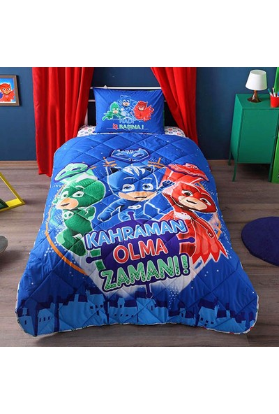 Taç Pj Masks Yorgan Seti Yastık Hediyeli Taç Pj Masks Yorgan Seti Yastık Hediyeli