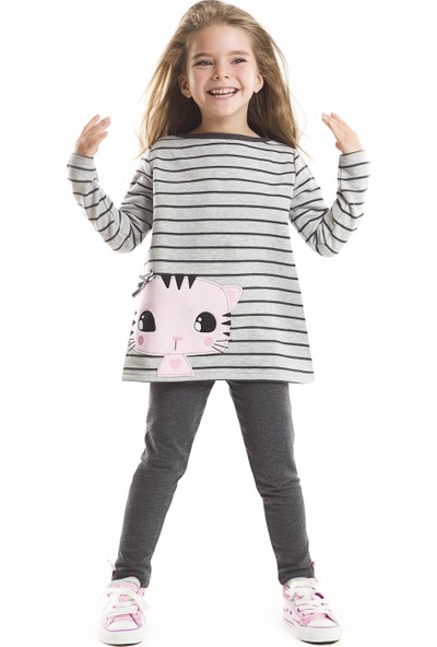 Mushi Çizgili Kedicik Tunik Takım