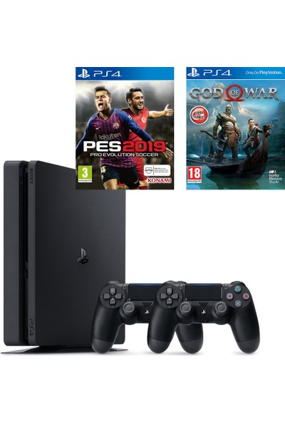 Sony PS4 Slim 1Tb Oyun Konsolu + 2. PS4 Kol + PS4 Pes 19 + PS4 God Of War Sony PS4 Slim 1Tb Oyun Konsolu + 2. PS4 Kol + PS4 Pes 19 + PS4 God Of War