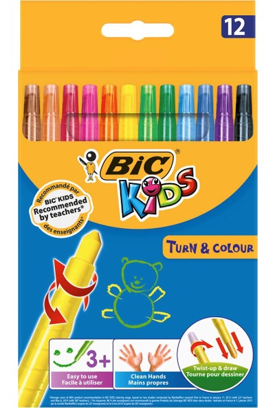 Bic Kids Turn&Colour Çevirmeli Pastel Boya 12 Renk Bic Kids Turn&Colour Çevirmeli Pastel Boya 12 Renk
