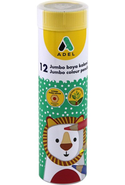 Adel Kuru Boya Kalemi Jumbo 12 Renk Metal Tüp Tam Boy Adel Kuru Boya Kalemi Jumbo 12 Renk Metal Tüp Tam Boy