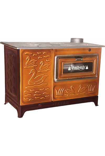 Sabah S05 - Majolik Geniş Fırınlı Kovalı Kuzine Soba Alttan Havalı Isıtma Alanı 55 M²