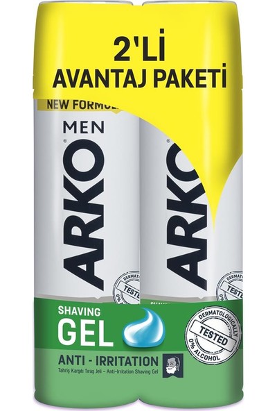 Arko Men Anti-Irritation Tıraş Jeli 200 ml 2'li set 2 X 200 ml Arko Men Anti-Irritation Tıraş Jeli 200 ml 2'li set 2 X 200 ml