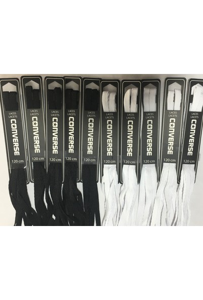 Converse 120 Cm 10 Adet Siyah-Beyaz Kadın Erkek Bağcık Converse 120 Cm 10 Adet Siyah-Beyaz Kadın Erkek Bağcık