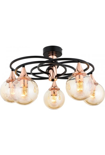 AVONNI AR-1661-5BSY Siyah Boyalı Modern Avize E27 Metal Cam 60cm AVONNI AR-1661-5BSY Siyah Boyalı Modern Avize E27 Metal Cam 60cm