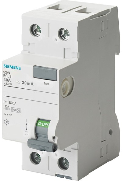 Siemens 5Sv4614-0 40A 300Ma 230V (Faz+Nötr) Kaçak Akım Koruma Rölesi Siemens 5Sv4614-0 40A 300Ma 230V (Faz+Nötr) Kaçak Akım Koruma Rölesi