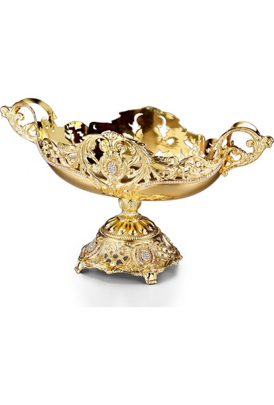 Alara Gümüş Gondol Altınlı Kristal Taşlı Büyük 1201MAKRS