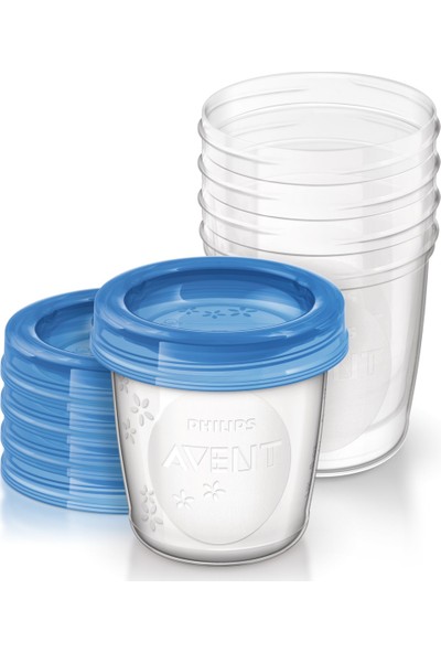 Philips Avent Anne Sütü Saklama Kapları 5'li (adaptör içermez) SCF619/05