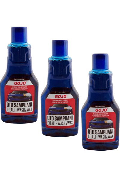 Gojo Cilalı Oto Şampuanı 1 Litre 3'lü Paket + Sünger