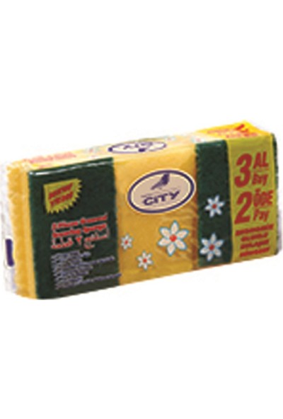 New City Oluklu Bulaşık Süngeri 3 Lü