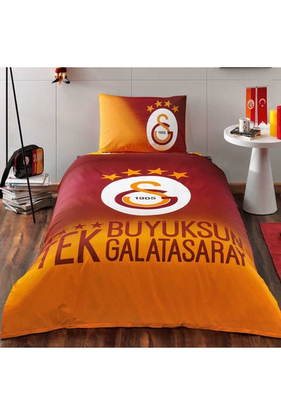 Taç Galatasaray 4 Yıldızlı Lisanslı Tek Kişilik Nevresim Takı