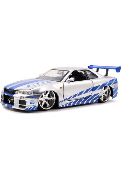 Jada Toys 1/24 Ölçek Fast and Furious Brian's Nissan Skyline GT-R Model Araba Jada Toys 1/24 Ölçek Fast and Furious Brian's Nissan Skyline GT-R Model Araba