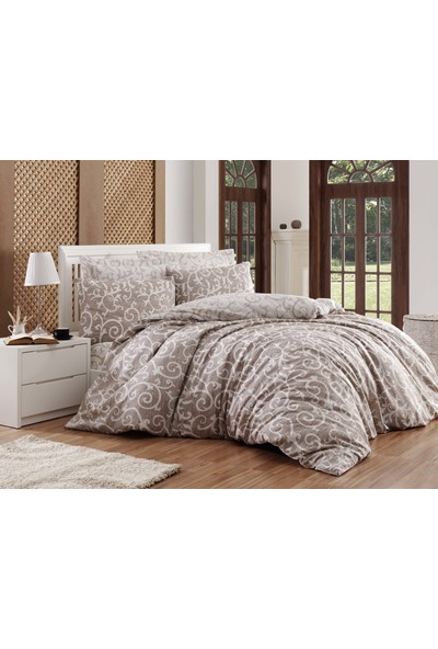 Eponj Home Kolay Ütülenir Nevresim Takımı Çift Kişilik Merle Bej