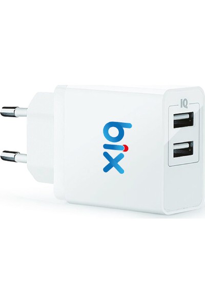 Bix BX-2U11 Çift Çıkışlı 15.5W 3.1A Akıllı & Hızlı Şarj Adaptörü