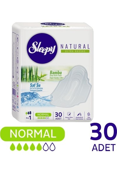 Sleepy Natural Ultra Hassas Hijyenik Ped Normal (30 Adet)