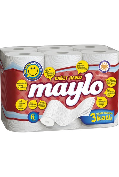 Maylo 3 Katlı Kağıt Havlu 6'Lı Maylo 3 Katlı Kağıt Havlu 6'Lı