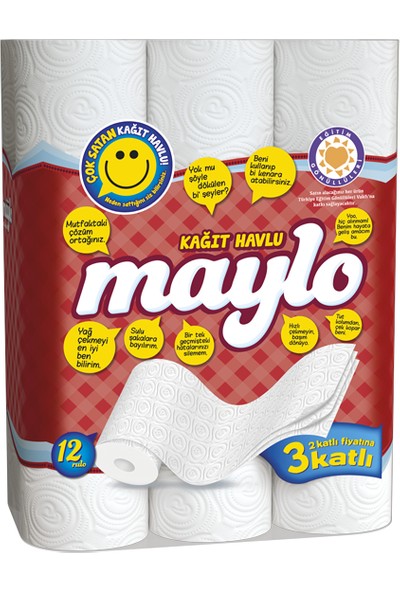 Maylo 3 Katlı Kağıt Havlu 12'Li Maylo 3 Katlı Kağıt Havlu 12'Li