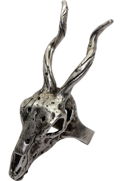 Modaroma Keçi Boynuz Figür Ayarlamalı Yüzük