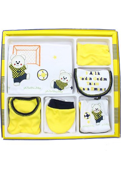 Baby Blue 10lu Taraftar Sarı Lacivert Bebek Hastane Çıkışı Zıbın Seti Baby Blue 10lu Taraftar Sarı Lacivert Bebek Hastane Çıkışı Zıbın Seti