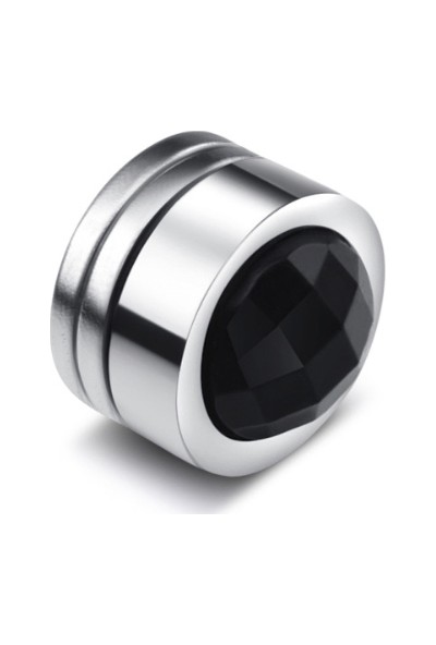 Chavin Unisex Mıknatıslı 8 Mm.Yuvarlak Taşlı Küpe Dt52Sy