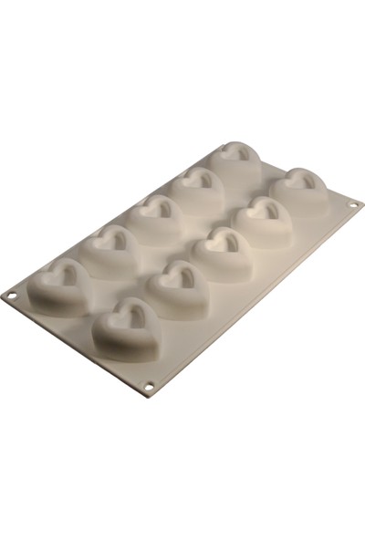 Cesil 10'lu Küçük Kalpler Silikon Kek Kalıbı