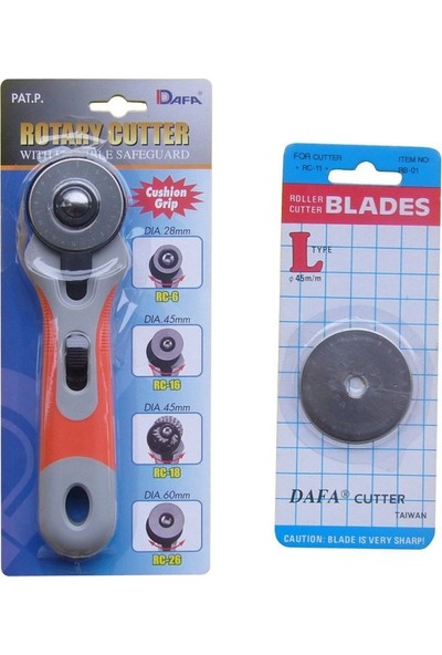 Daf Deri Kağıt Kumaş 45mm Rulet Kesici ve Yedek Bıçağı Daf Deri Kağıt Kumaş 45mm Rulet Kesici ve Yedek Bıçağı