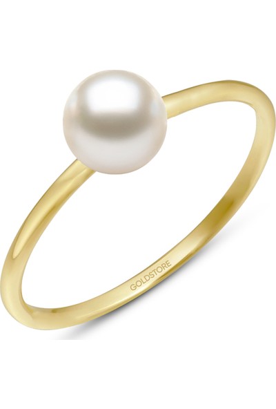 Goldstore 14 Ayar Altın İnci Yüzük Grf43047
