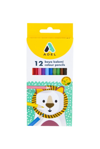 Adel Karton Kutu Boya Kalemi 12 Renk Tam Boy Adel Karton Kutu Boya Kalemi 12 Renk Tam Boy