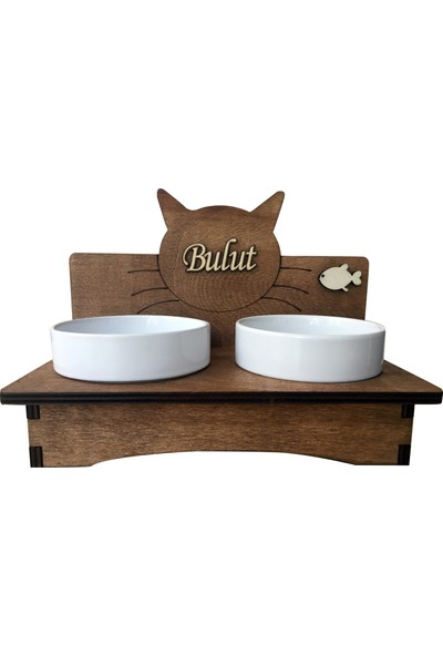 Hedef Hediyelik İsme Özel Kedi Mama ve Su Kabı