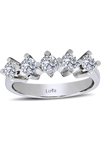 Lova E Renk 0,80 Karat Pırlanta Beştaş Yüzük 1010072
