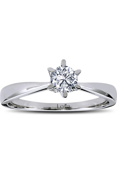 Lova E Renk 0,34 Karat Pırlanta Tektaş Yüzük 1020091
