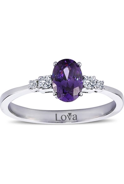 Lova Pırlantalı Oval Ametist Yüzük 1020229