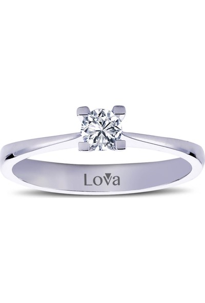 Lova E Renk 0,21 Karat Pırlanta Tektaş Yüzük 1030001