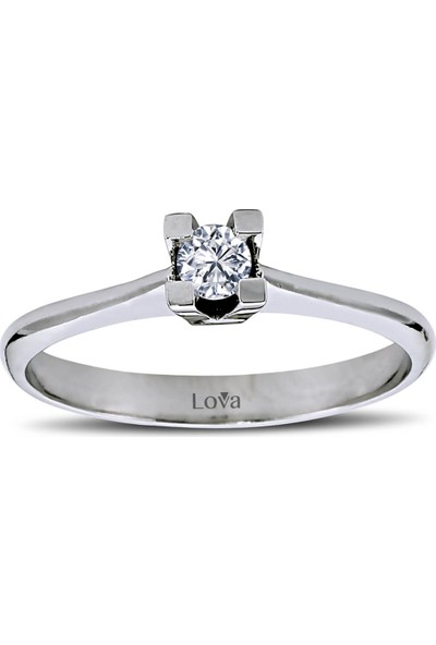 Lova E Renk 0,13 Karat Pırlanta Tektaş Yüzük 1040007