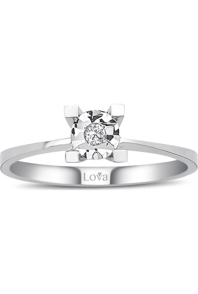 Lova 0,40 Karat Efektli Pırlanta Tektaş Yüzük 1040107
