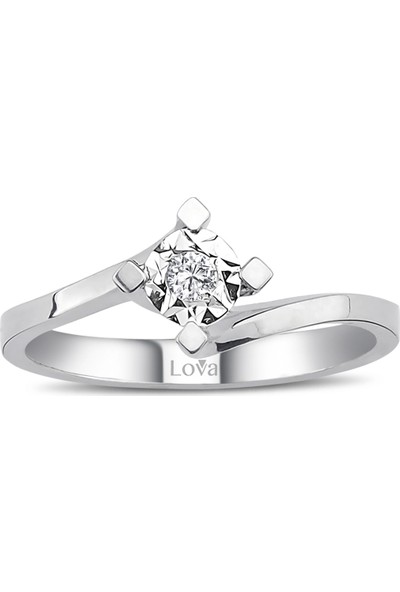 Lova 0,50 Karat Efektli Pırlanta Tektaş Yüzük 1070094