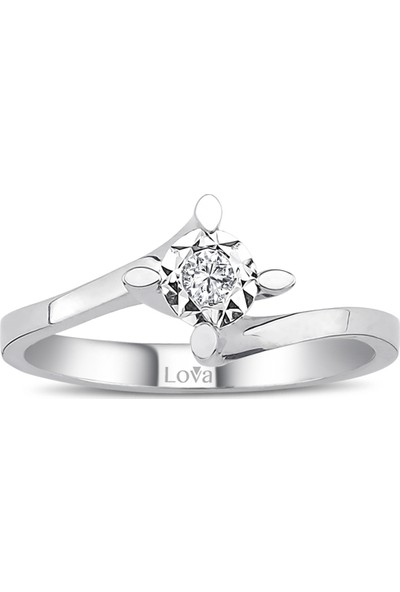 Lova 0,50 Karat Efektli Pırlanta Tektaş Yüzük 1070096