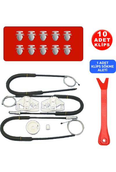 Starklips Set Cam L-R Ön Peugeot Partner + 10 Klips + Klips Sökme