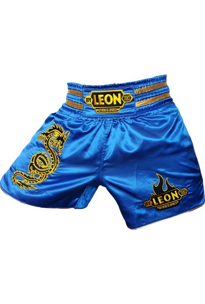 Leon Ejderha Desenli Muay Thai ve Kick Boks Şortu Mavi Leon Ejderha Desenli Muay Thai ve Kick Boks Şortu Mavi