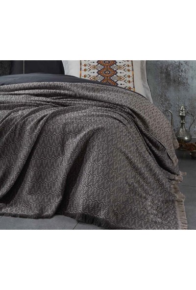 Ecocotton Organik Pamuk Çift Kişilik Pike - Maya Siyah