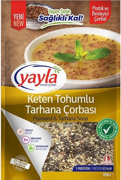 Yayla Pratik Çorba Keten Tohumlu Tarhana Çorbası 120 gr Yayla Pratik Çorba Keten Tohumlu Tarhana Çorbası 120 gr