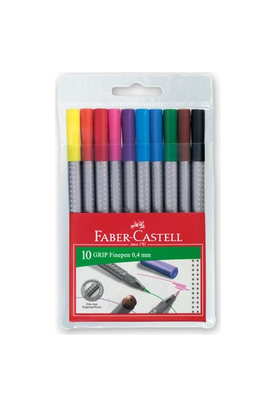 Faber-Castell Grip Finepen Keçe Uç 0.4mm 10'lu Karton Kutu Faber-Castell Grip Finepen Keçe Uç 0.4mm 10'lu Karton Kutu