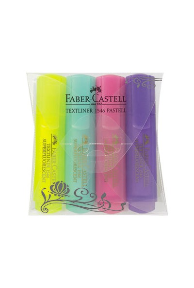 Faber-Castell Fosforlu 1546 Pastel Renkler, 4lü Faber-Castell Fosforlu 1546 Pastel Renkler, 4lü