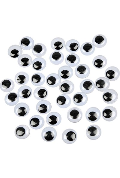 Hobi24 40 Adet Siyah-Beyaz Oynar Göz 7Mm