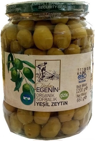 Tardaş Egenin Organik Çizik Yeşil Zeytin 660 gr Tardaş Egenin Organik Çizik Yeşil Zeytin 660 gr