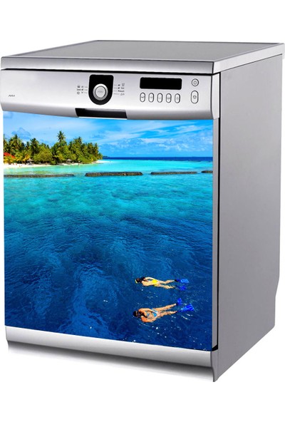 Tilki Dünyası Yüzen İnsanlar Bulaşık Makinası Stickerı